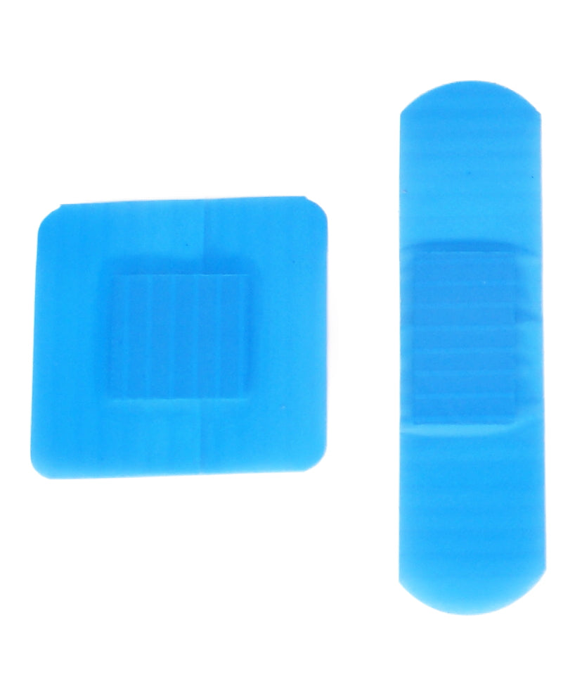 Blue detectable plasters box of 100 Assorted – firstaidatwork.co.uk